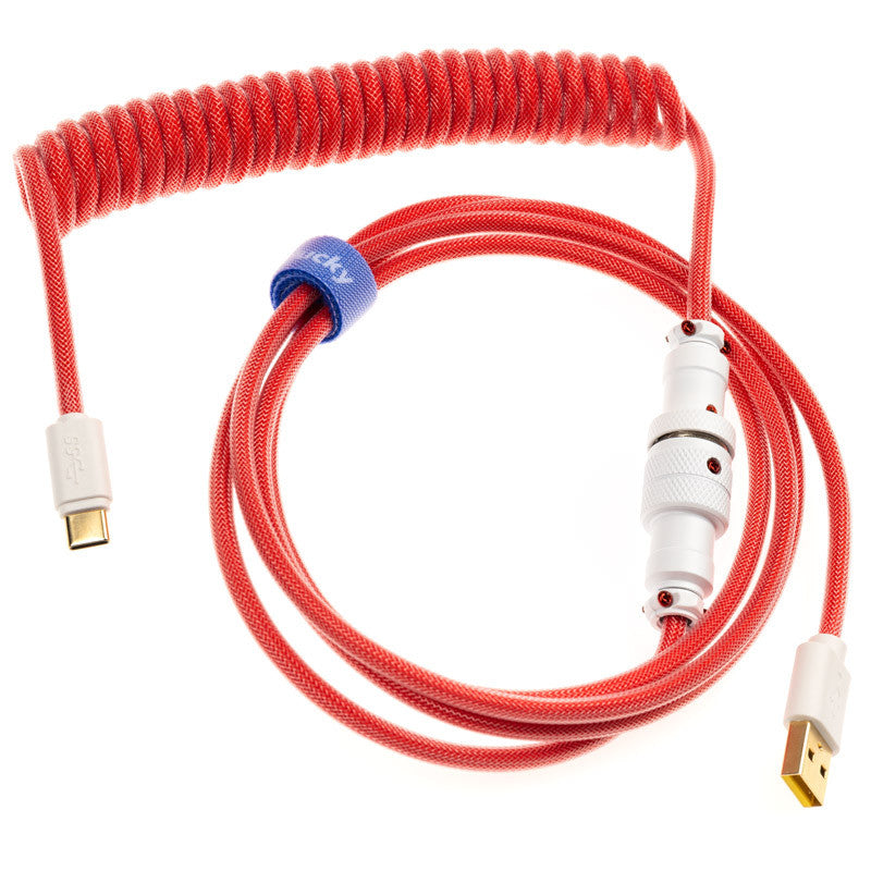 Ducky Premicord Apple Red Custom Coiled USB-C Keyboard Cable | Computer ...